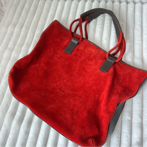 Claudia Firenze | Bags | Claudia Firenze Suede Handbag Burnt Red Dark ...